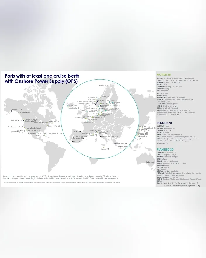 Ports with at least one cruise berth with Onshore Power Supply (OPS ...